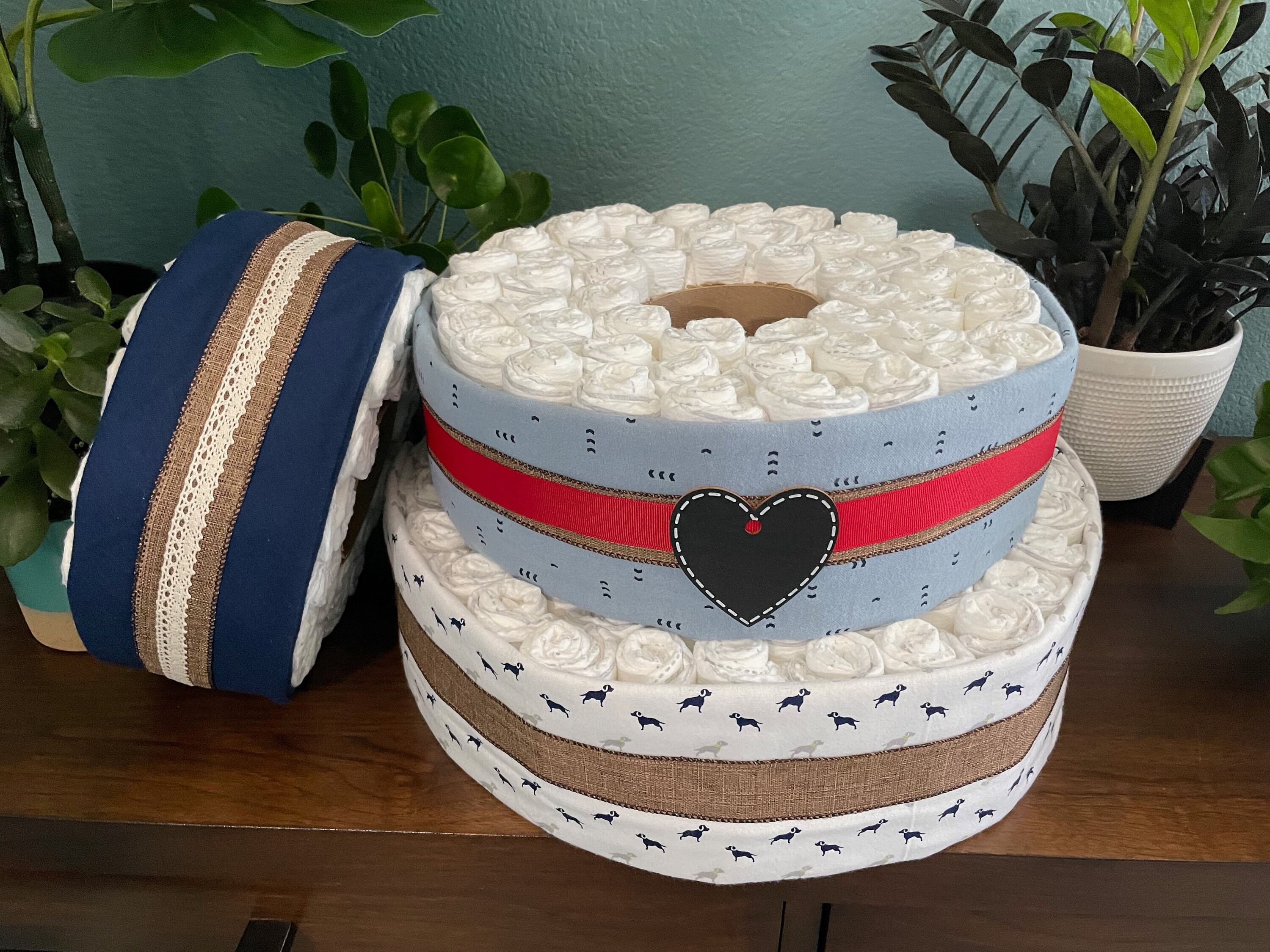 Red Dog Diaper Cake- 3 Tier - Etsy