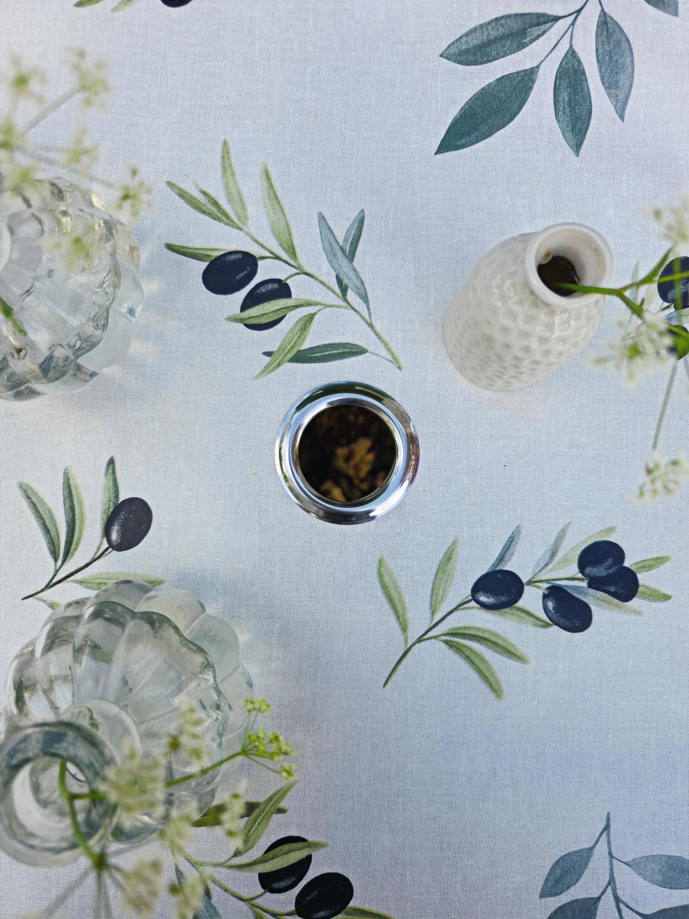 Tuscan Grove (olive Pattern) Outdoor Garden Tablecloth WITH Parasol ...