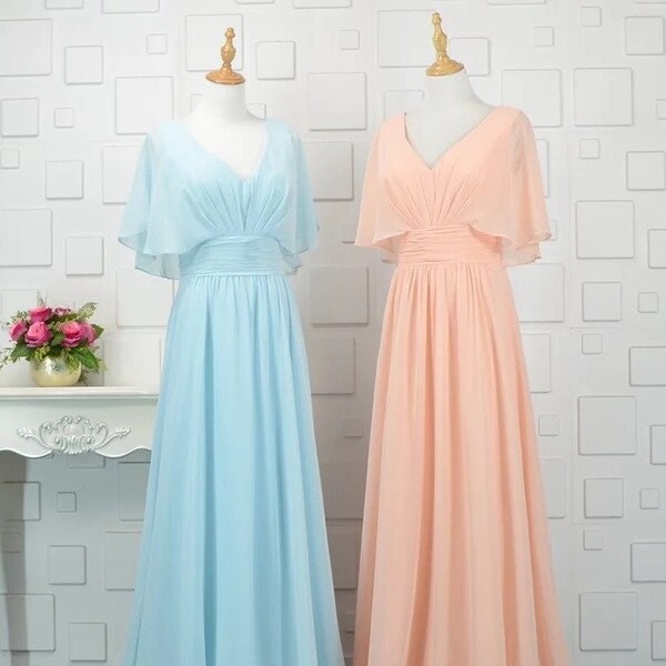 Chiffon Bridesmaid Dress Etsy