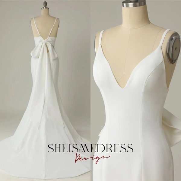 Plain Mermaid Wedding Dress - Etsy