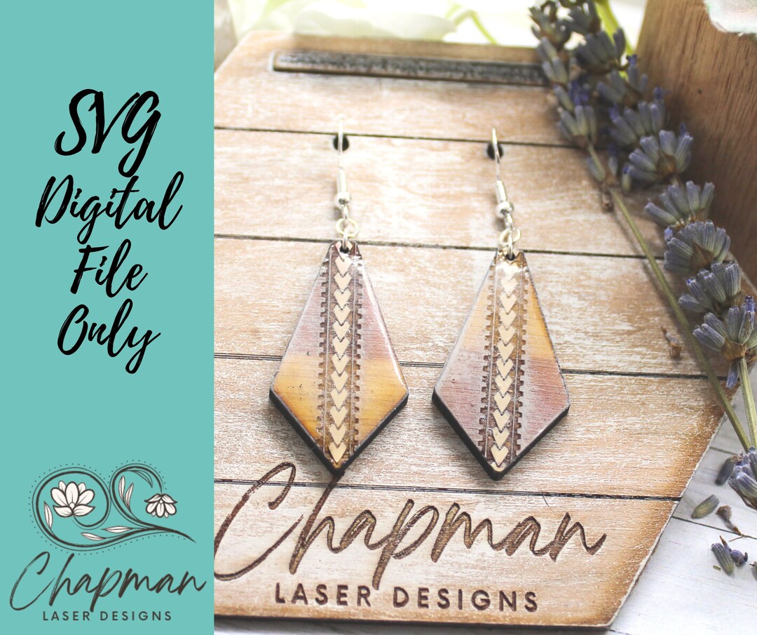 Western Style Diamond Drop Earring File / Western Laser Earring File - Etsy