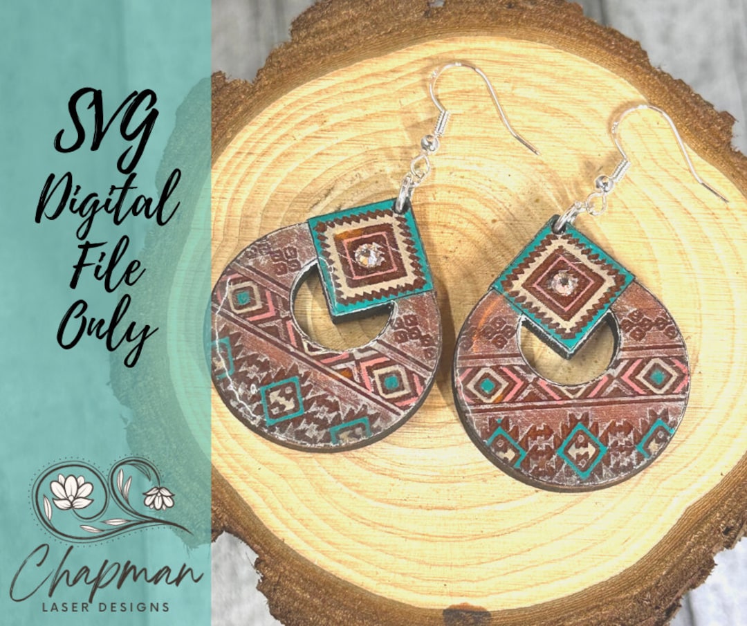 Western Laser Earring Template - Instant Download for DIY Jewelry With ...