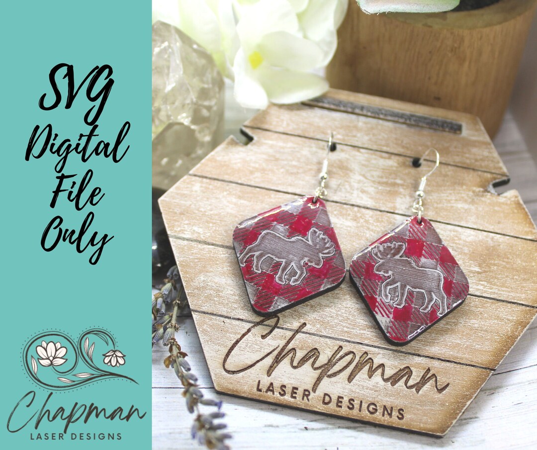 Buffalo Plaid Moose Earring File / Laser File - Etsy
