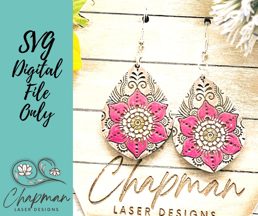 Mendi Earring SVG / Floral Earring SVG / Laser File / Earring File - Etsy