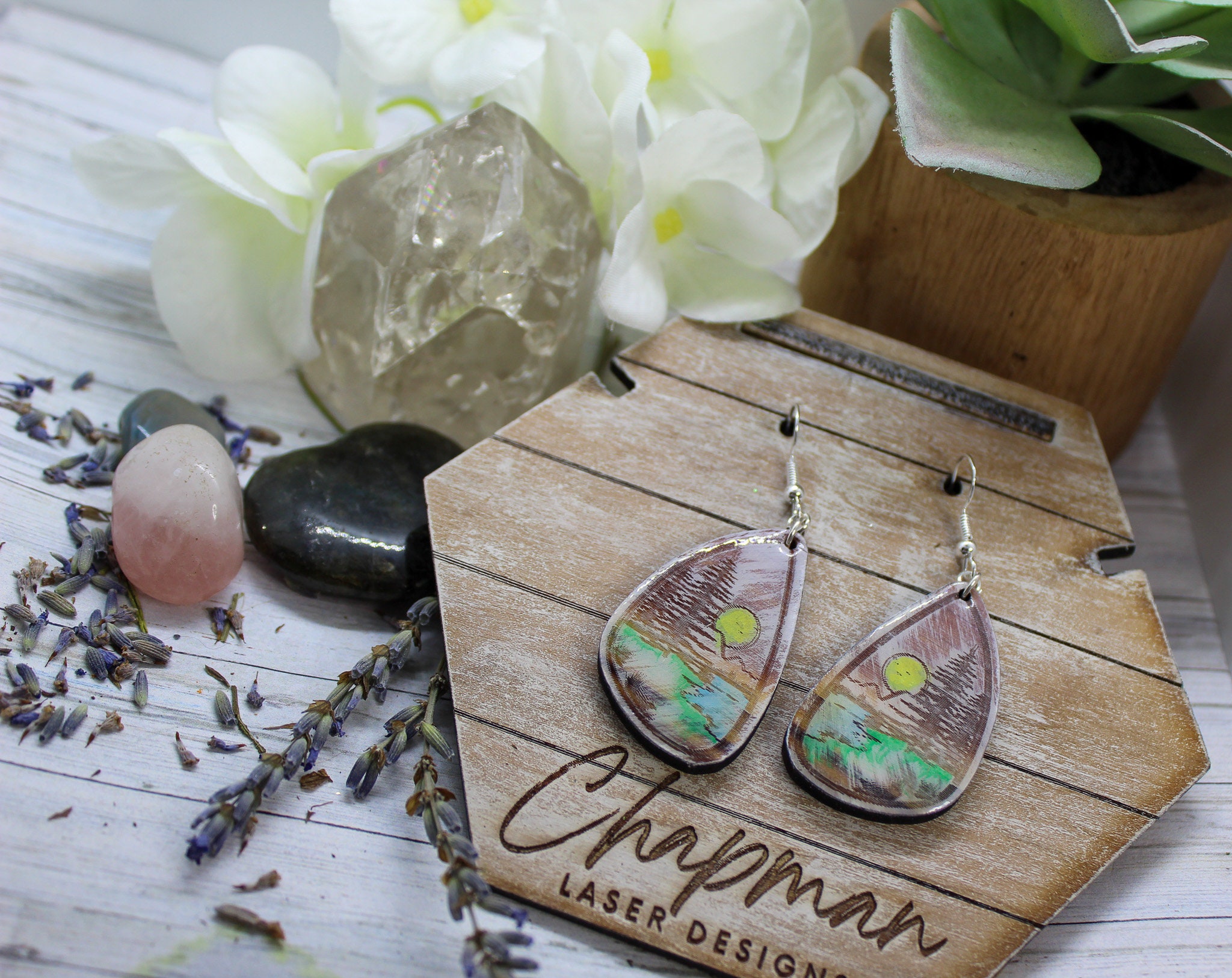 Cabin on the Lake Earring SVG / Forest Earring SVG / Nature Earrings ...