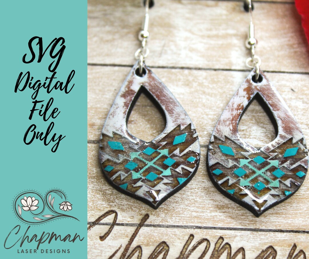 Tribal Earring Design Vintage Western Inspired Laser Earring File ...