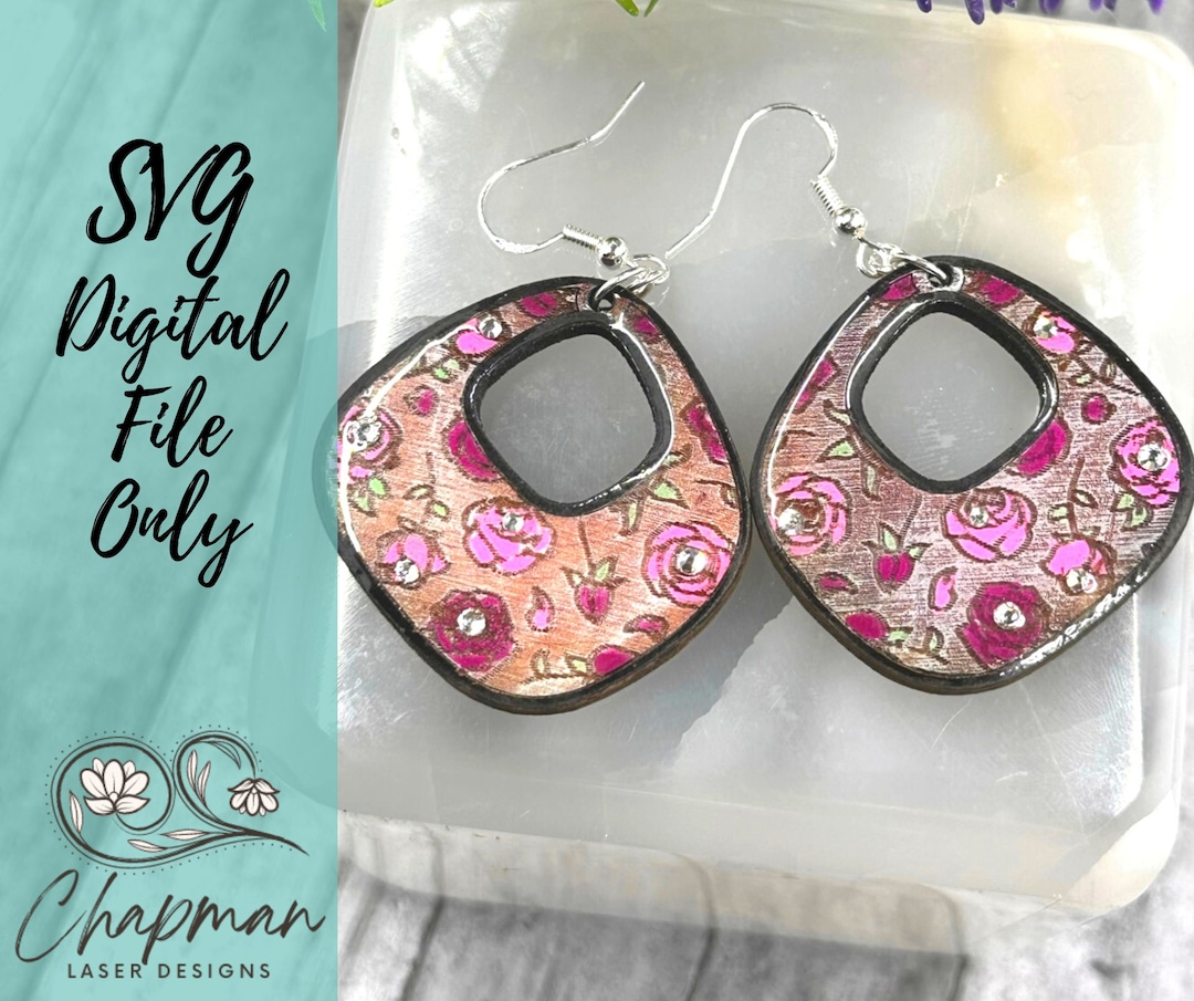 Boho Floral Scatter Laser Earring SVG • Laser Earring File • Laser Cut ...