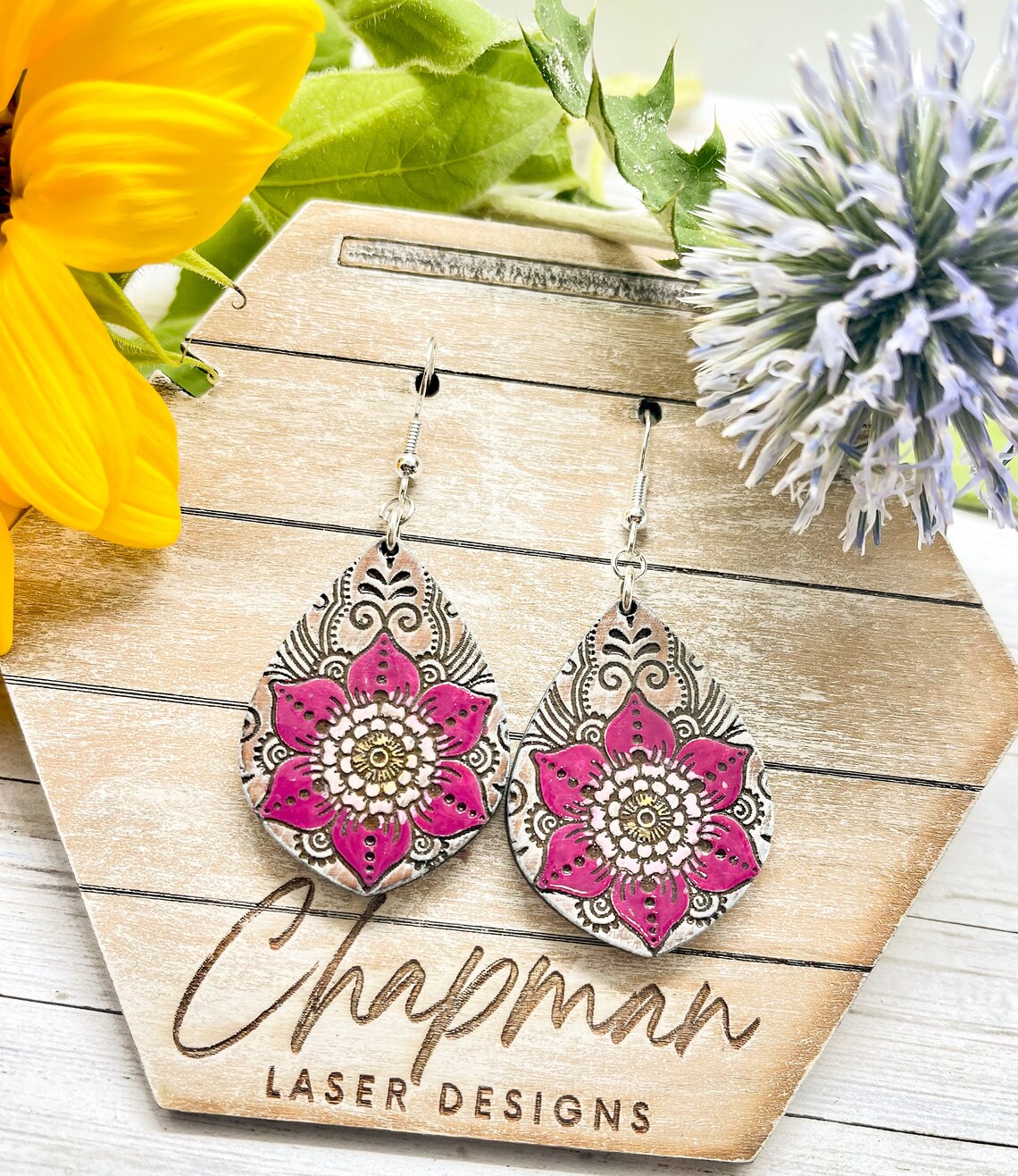 Mendi Earring SVG / Floral Earring SVG / Laser File / Earring File - Etsy