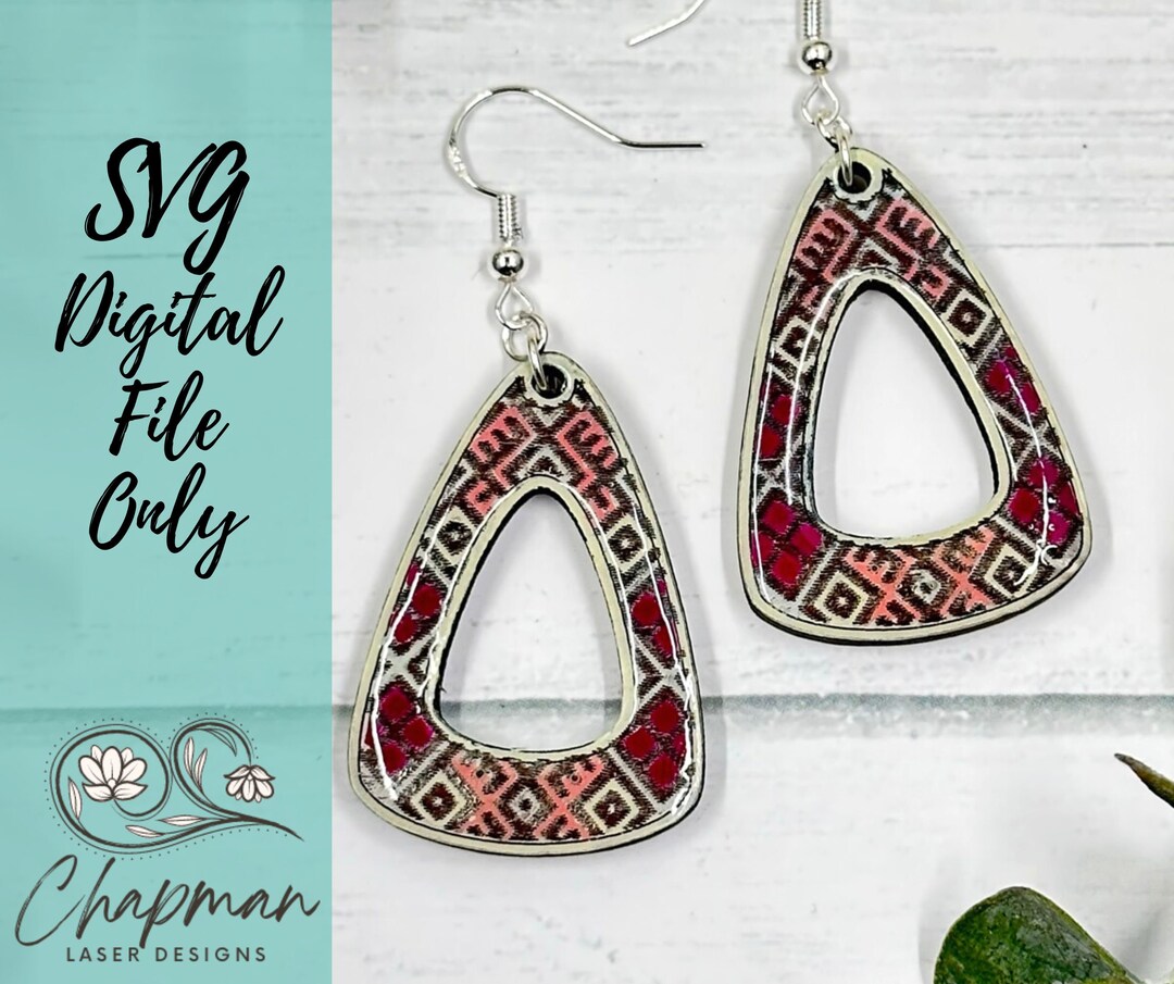 Cute Triangle Pattern Drop Laser Earring SVG - Etsy