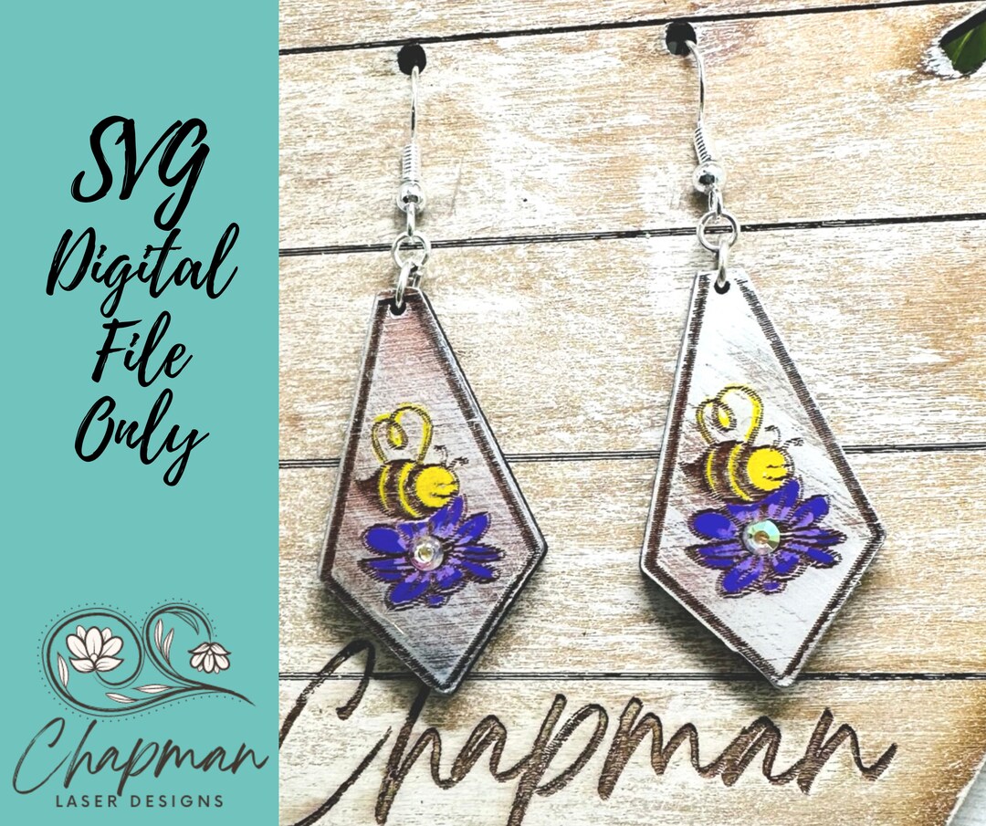 Cute Bee Laser Earring File | Earring SVG | Laer Earring File - Etsy