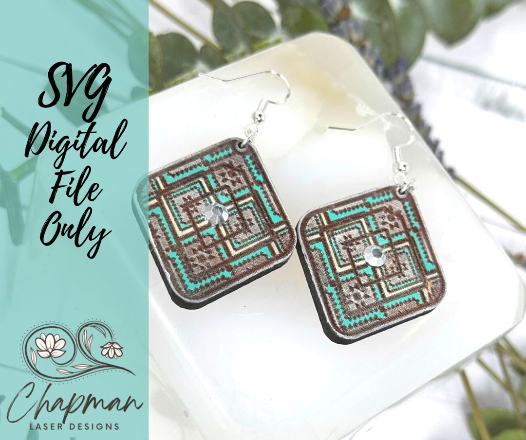 Native American Inspired Laser Cut Earring File | Laser Earring SVG - Etsy
