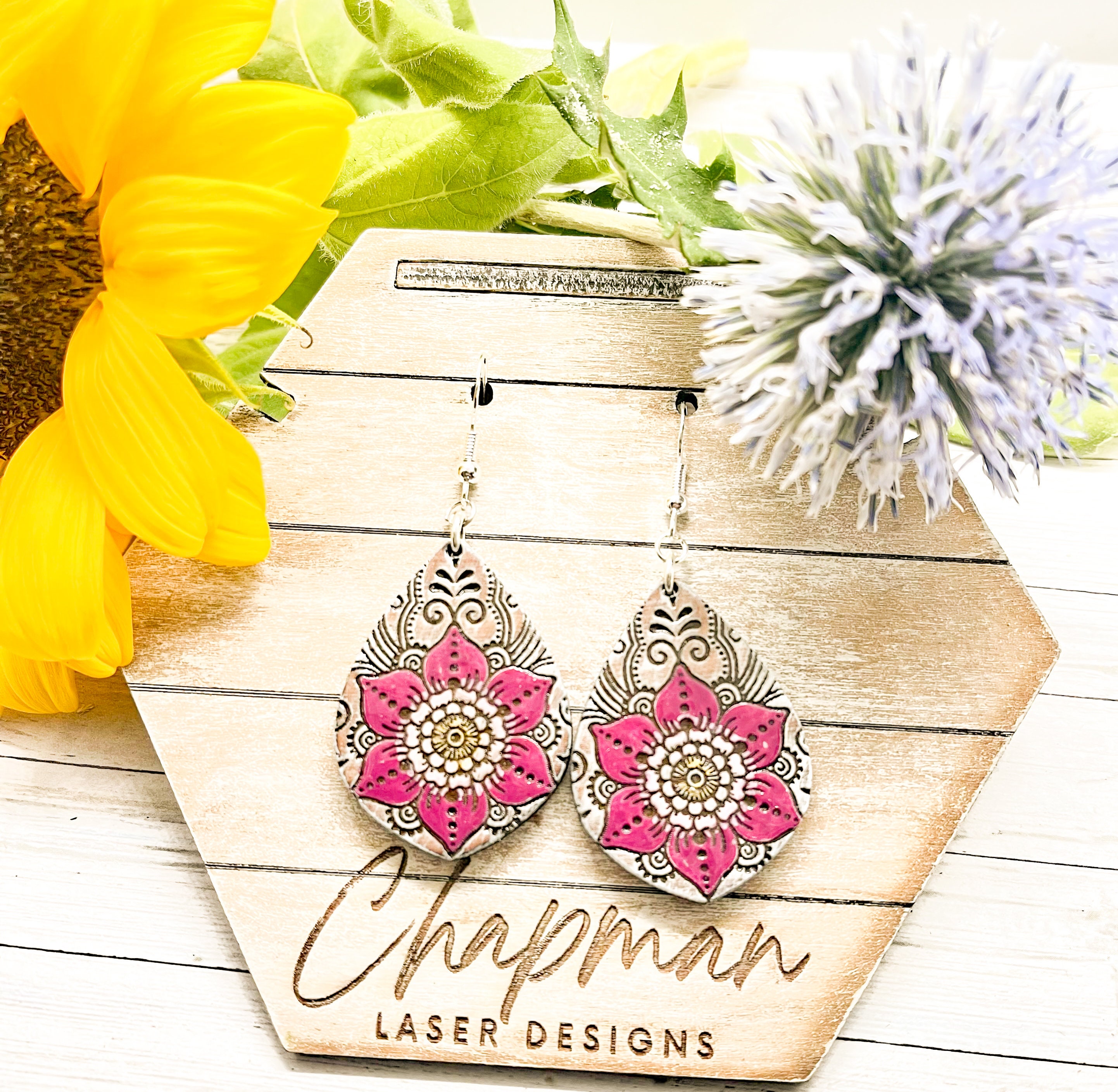 Mendi Earring SVG / Floral Earring SVG / Laser File / Earring File - Etsy