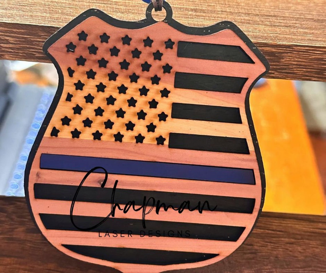 Handcrafted Wooden Police Badge First Responder Ornament - Etsy