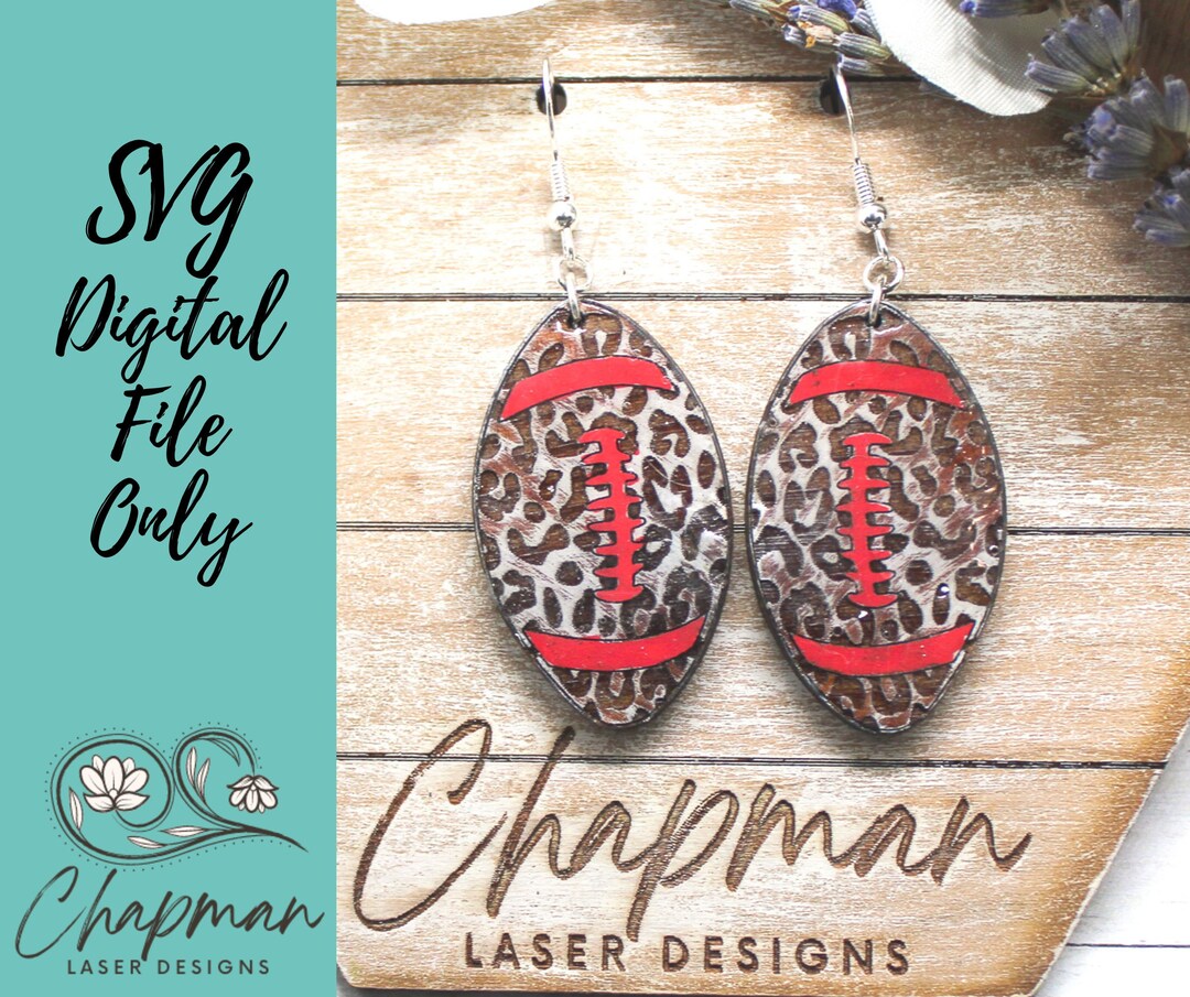 Leopard Football Laser Earring File / Laser Earring File / Football ...