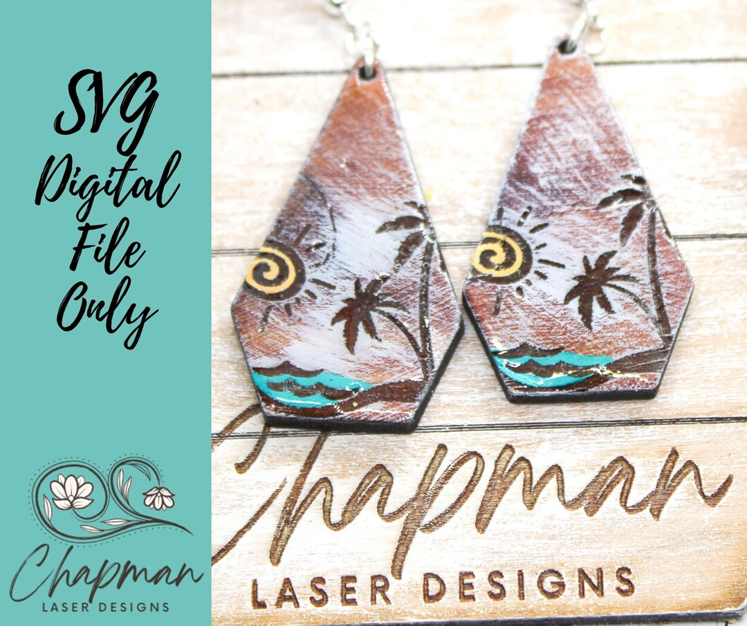 Earring SVG File / Beach Earring File / Palm Tree Earring File / Laser ...