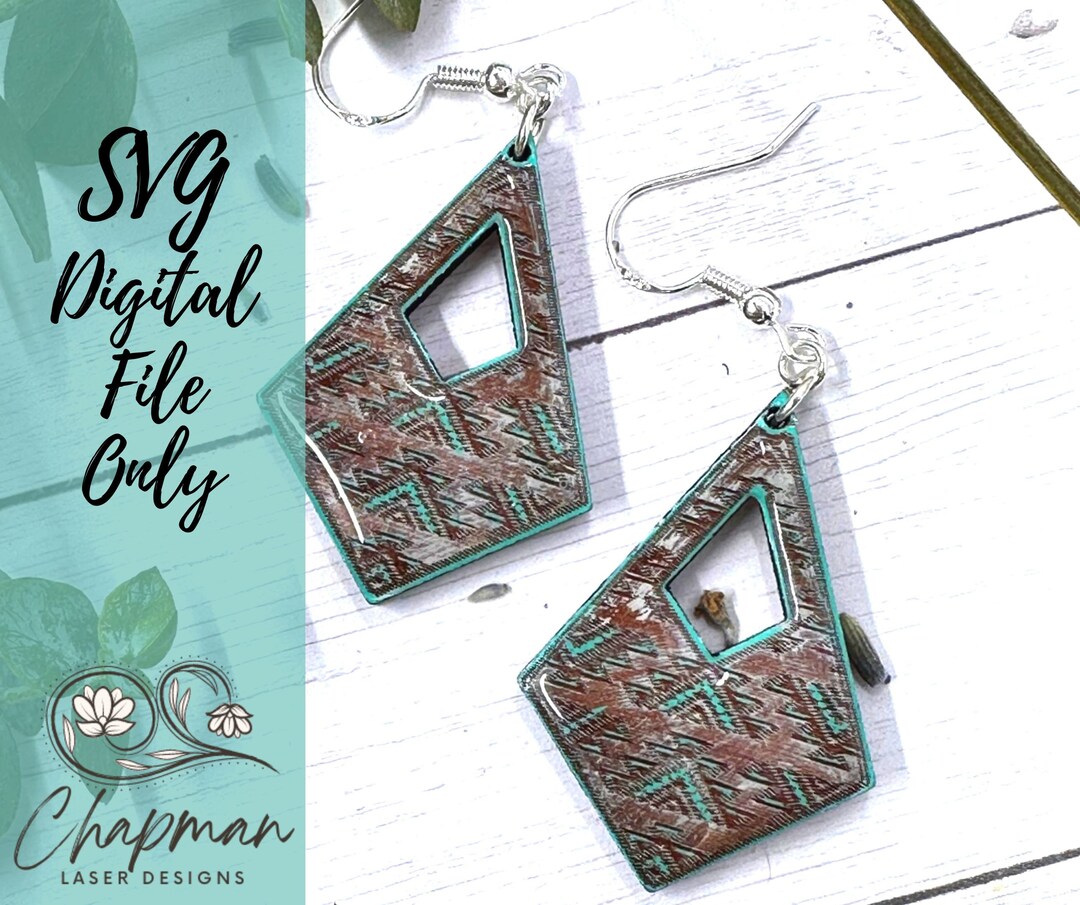 Aztec Tribal Inspired Earring SVG for Laser Engraving | Laser Earring ...