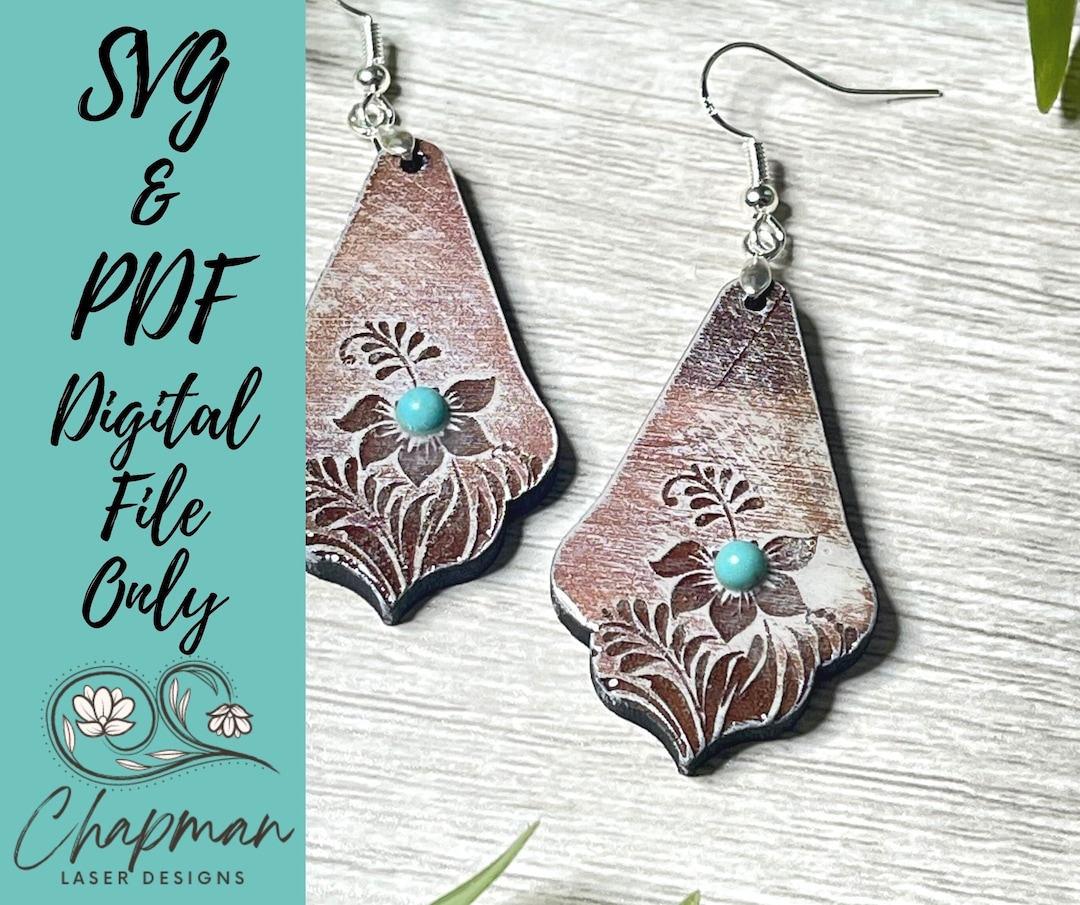 Floral Western Earring SVG / Earring SVG / Laser File / Western SVG ...