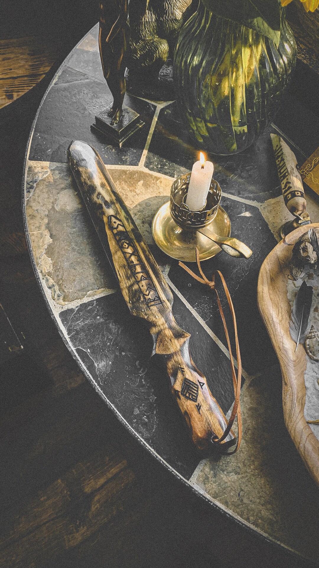 Norse Pagan Altar Athame Red Cedar Spirit Conjuring Odin Hel Loki Thor ...