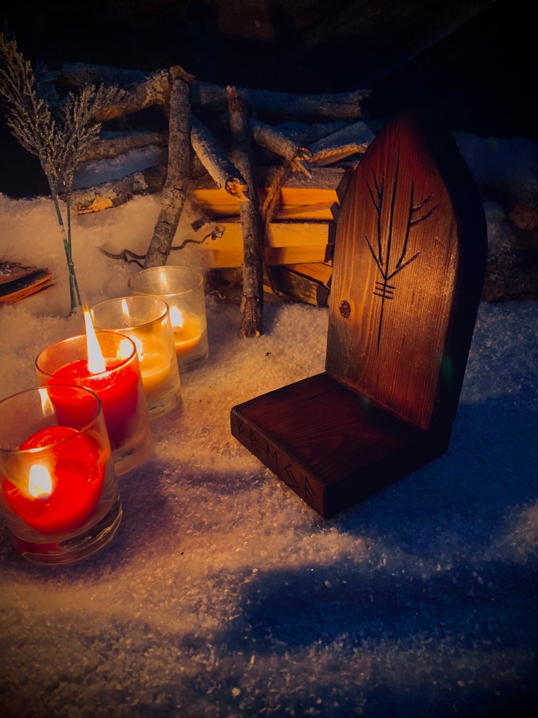 Honoring Freya | Cedar Altar | Norse Pagan | Rune Container | Offering ...