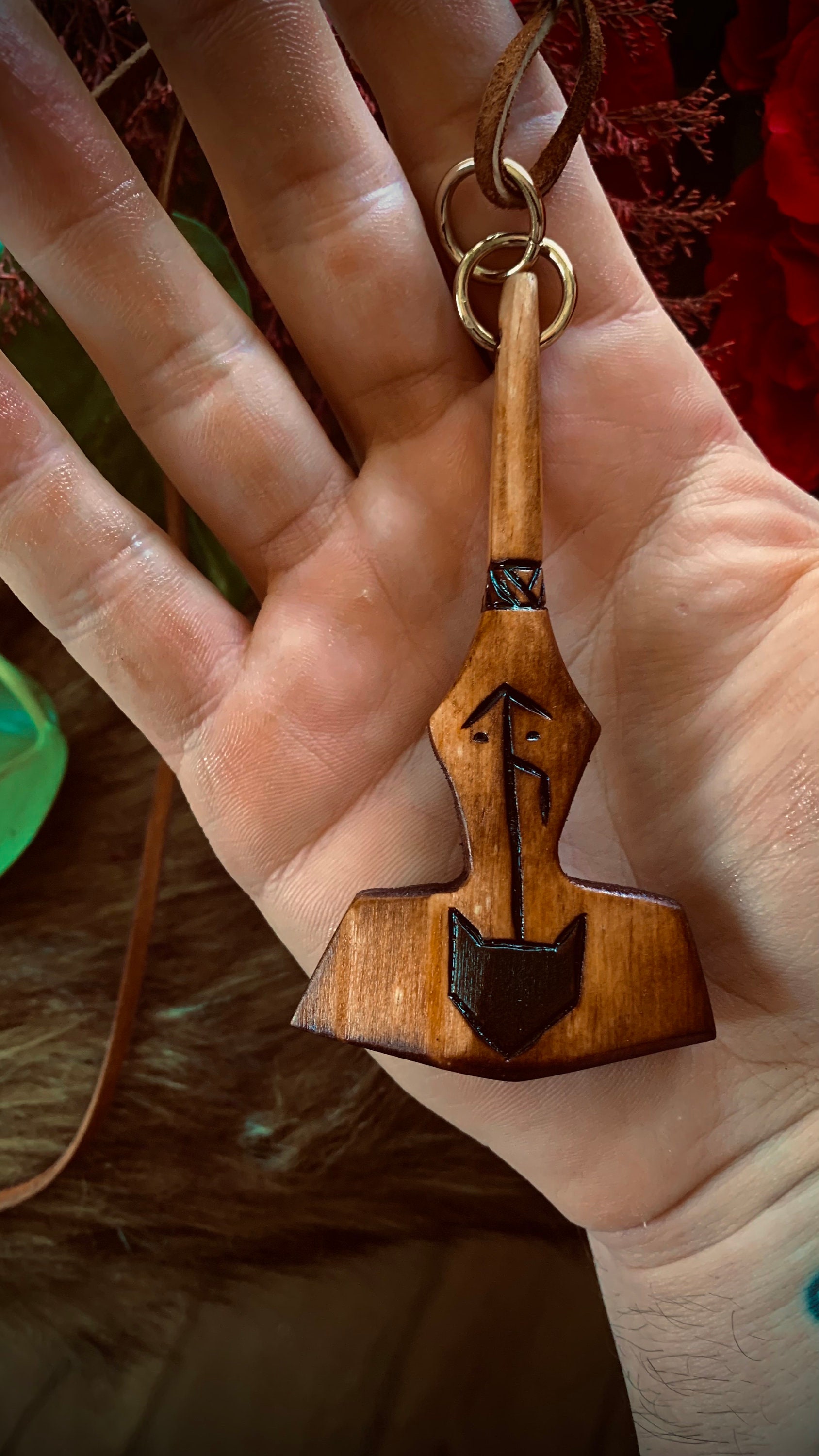 Honoring Tyr Mjolnir | Cedar | Norse Pagan | Rune Container | Offering ...