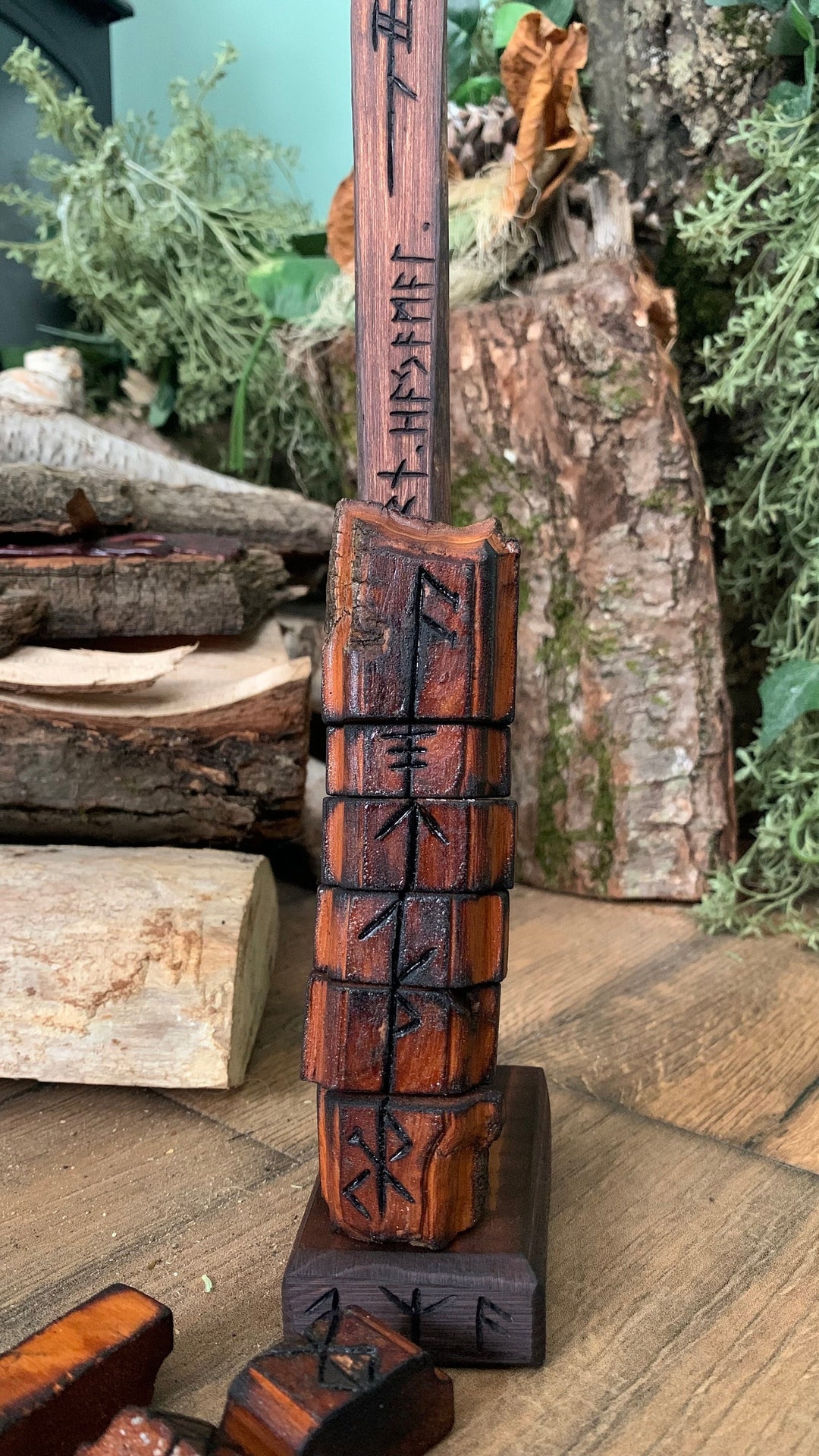 Norse Pagan Altar Rune Stave Stack Odin - Etsy