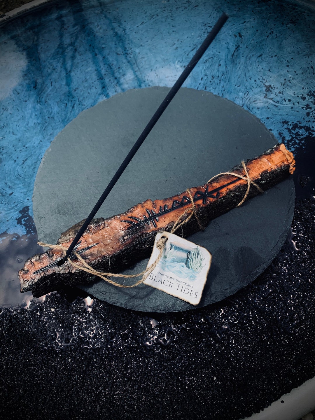 Viking Witchcraft: Handmade Tree Bark Incense Holder With Norse Runes ...