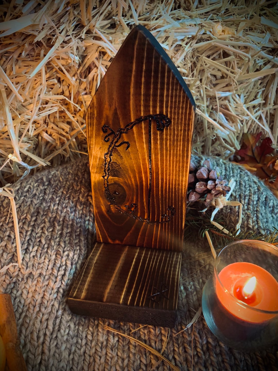 Honoring Skadi Cedar Altar Norse Pagan Rune Container Offering Box Tyr ...