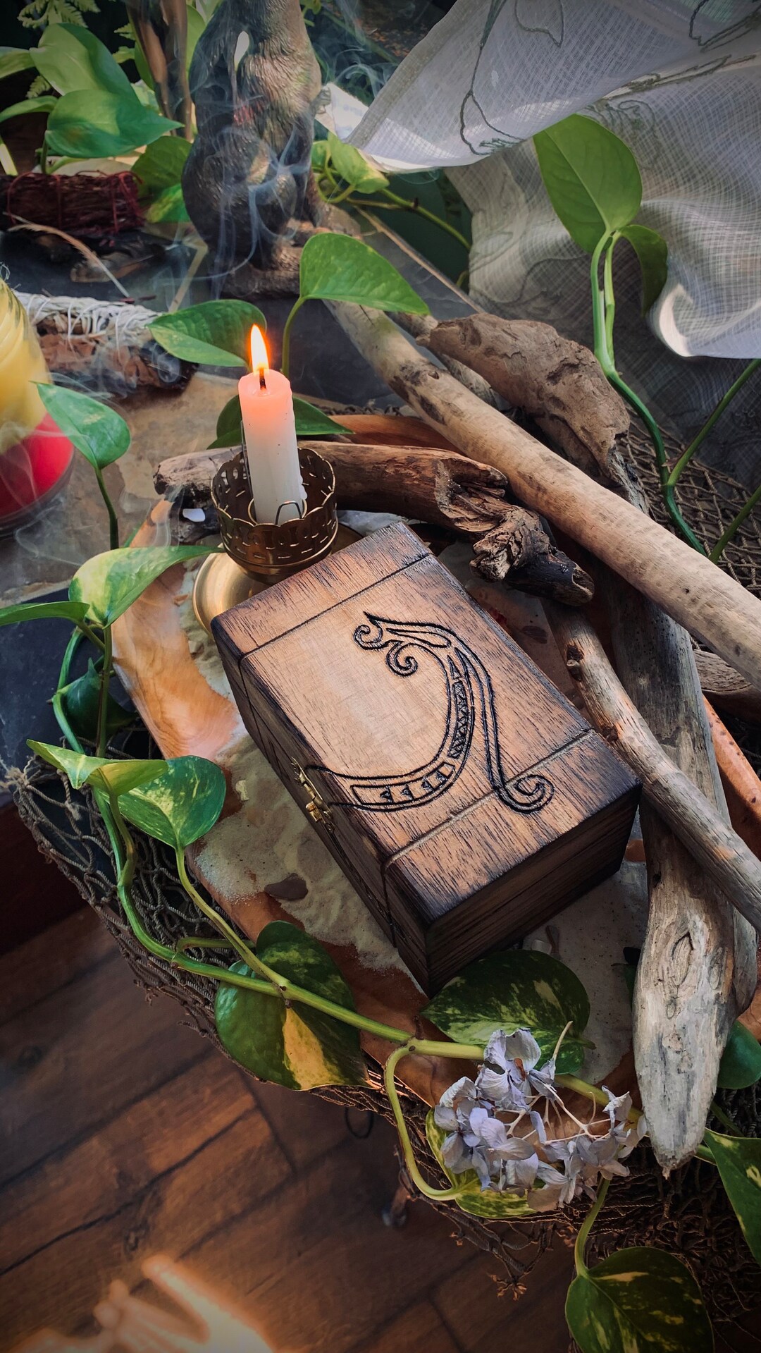 XL Viking Norse Pagan Rune Container & Offering Box Thor Odin Loki ...