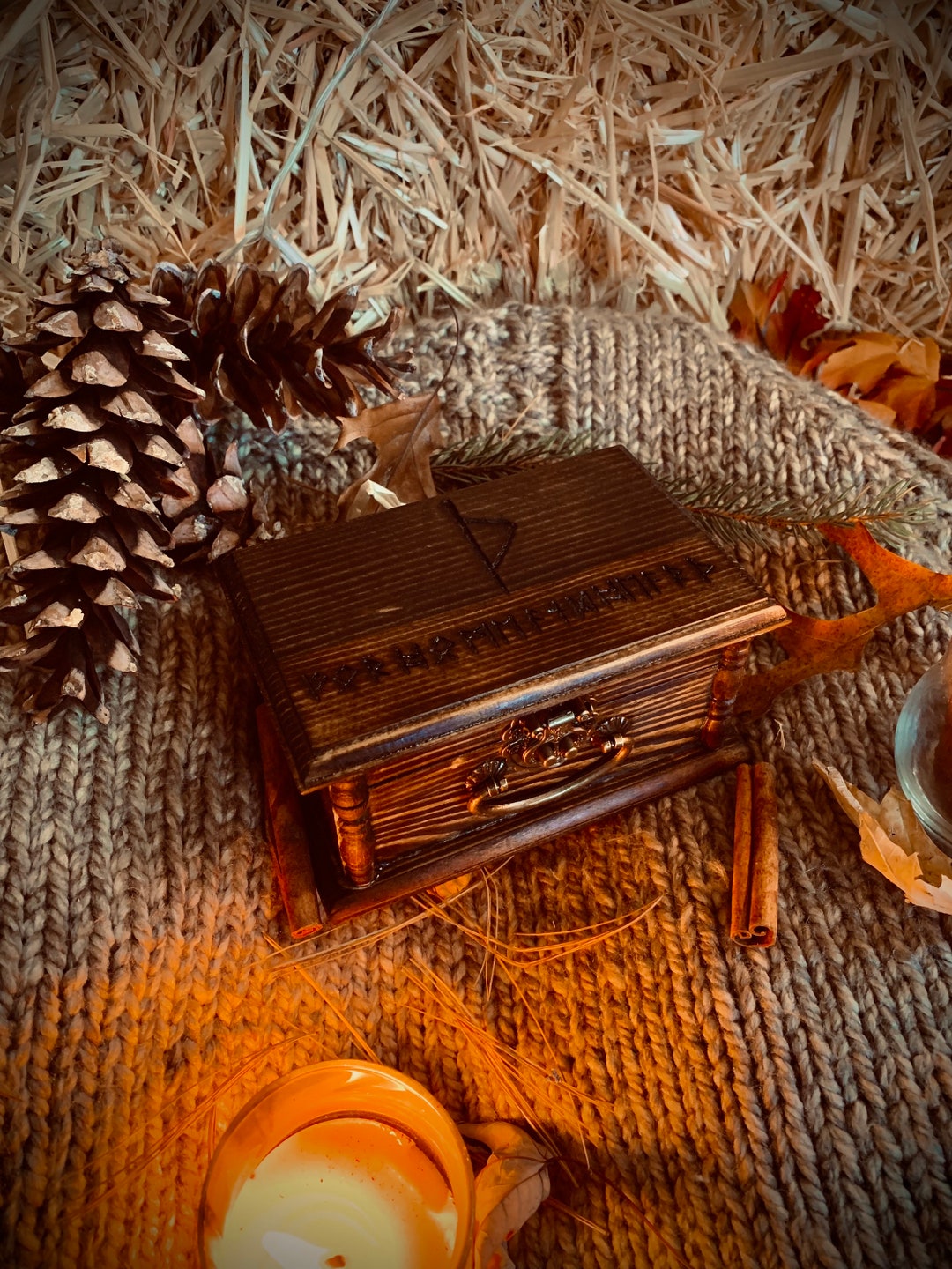 XL Viking Norse Pagan Rune Container & Offering Box God of the Hearth ...