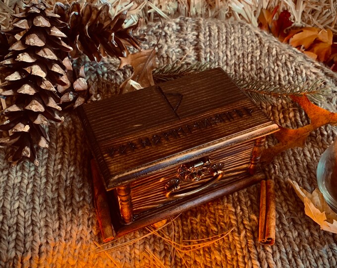 Honoring Thor Norse Pagan Rune Container Offering Box Tyr Altar Decor ...