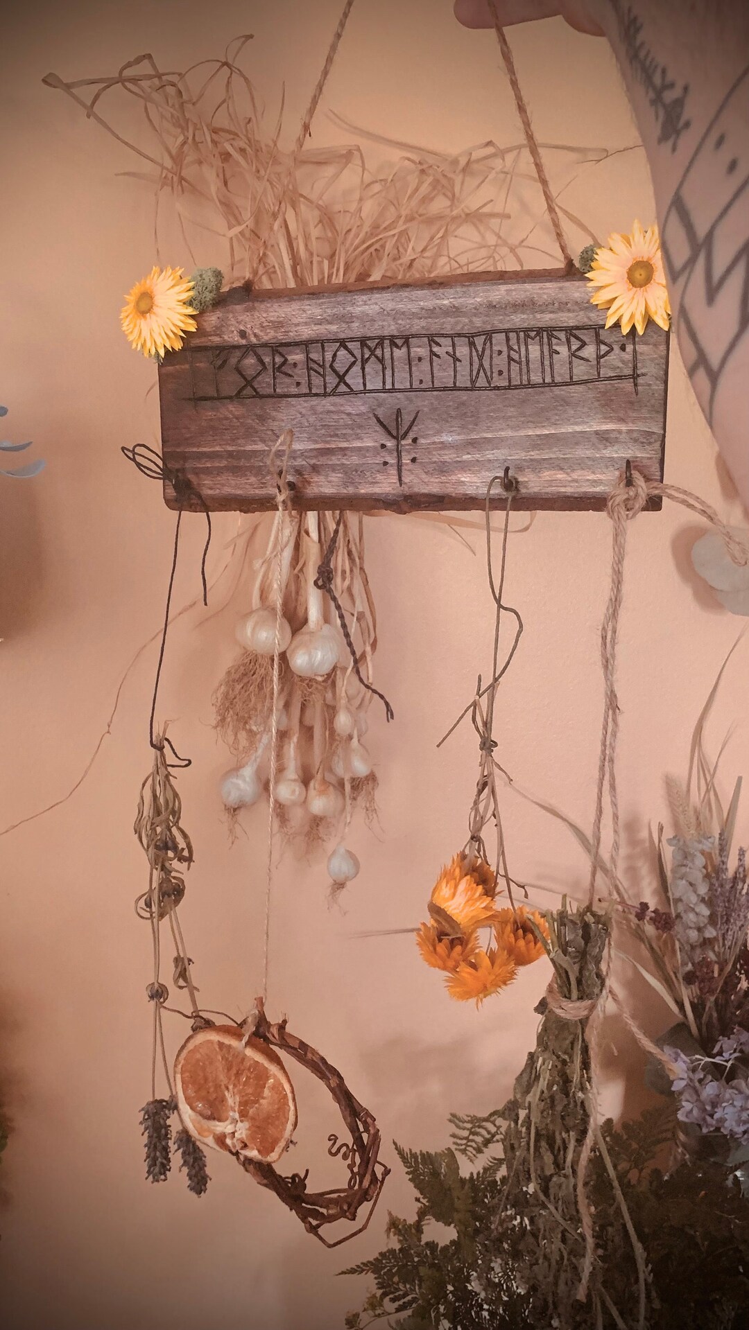 Norse Pagan Altar Herb Drying Rack Witchcraft Heathen Decor Homestead ...