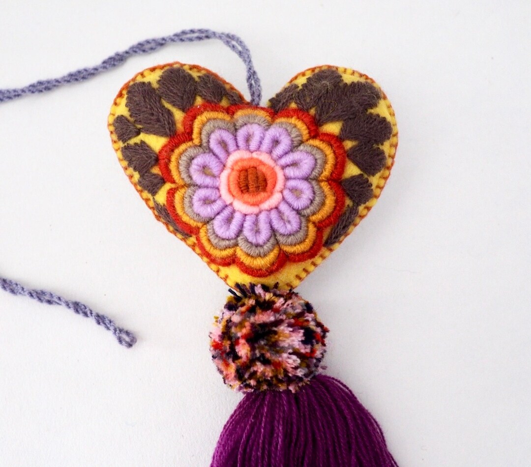 Mexican Embroidery Mexican Chiapas Heart - Etsy