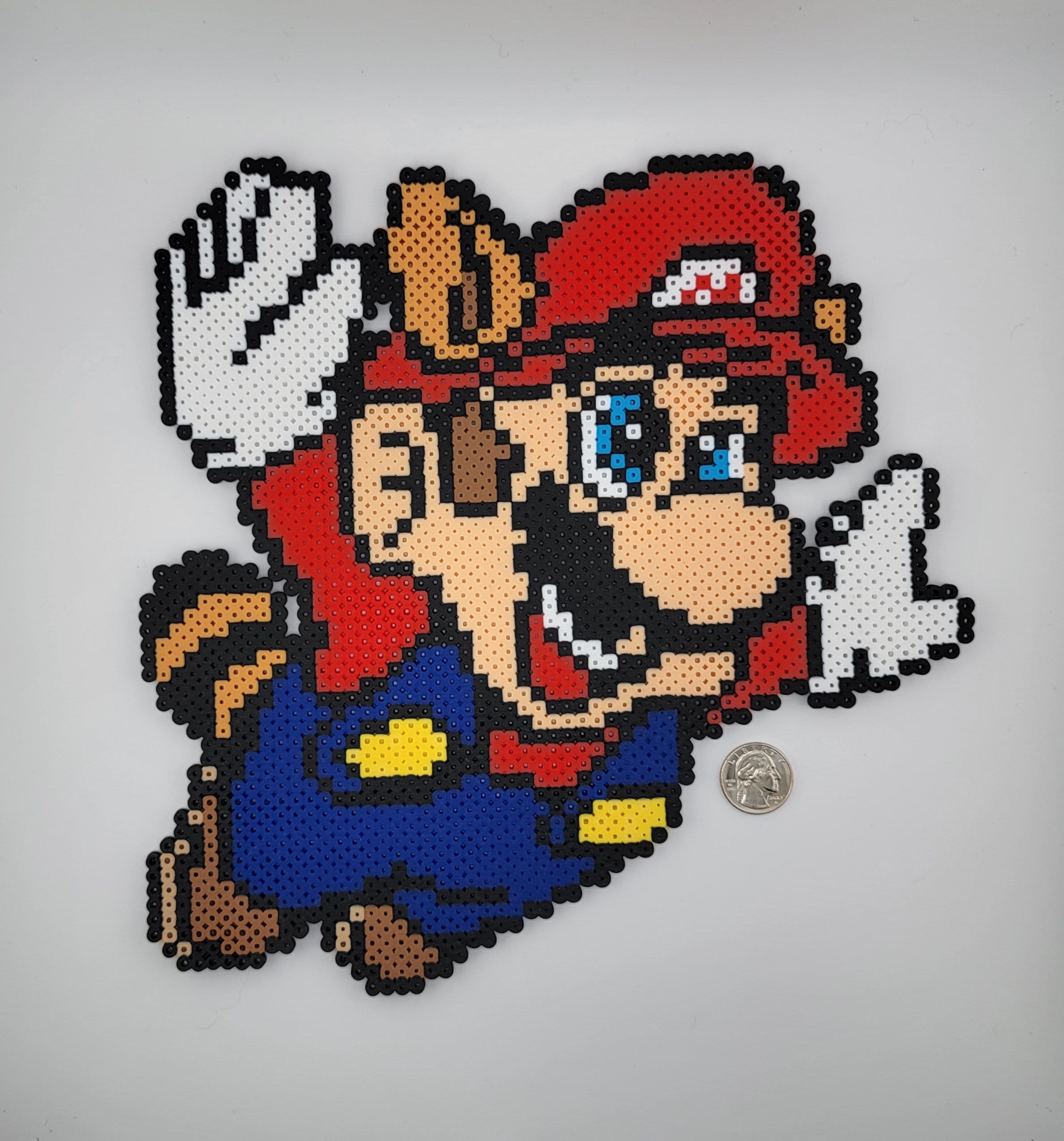 Raccoon Mario - Pixel Art - Made From Perler Beads - Etsy