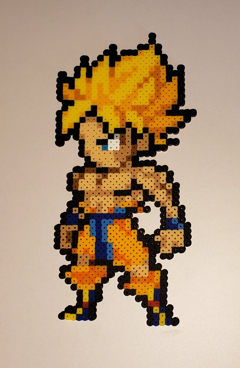 SSJ Goku & SSJ Vegeta - Pixel Art - Made From Perler Beads - Etsy