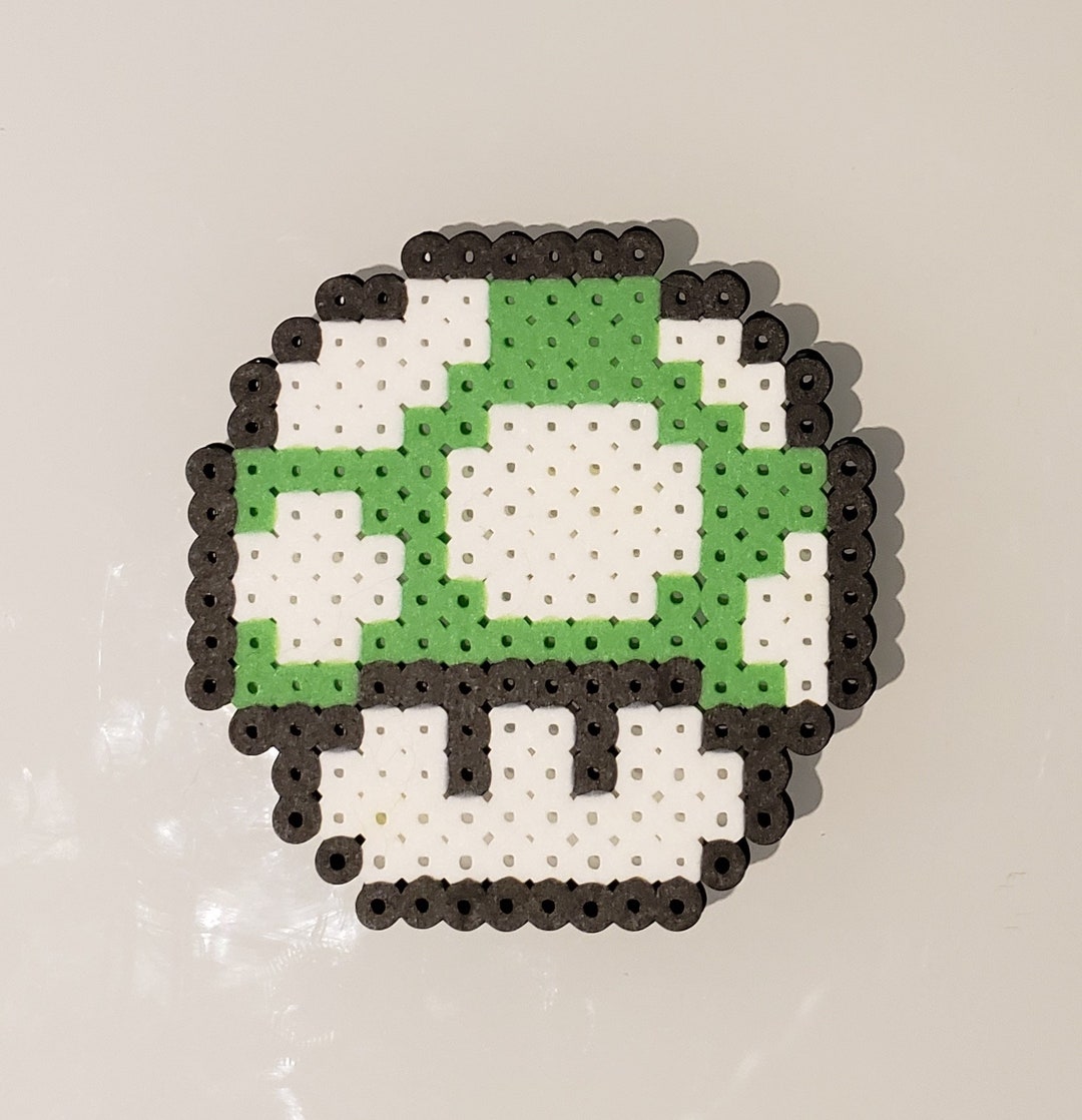 1UP Mushroom - Super Mario - SNES 16bit - Pixel Art - Made From Perler ...