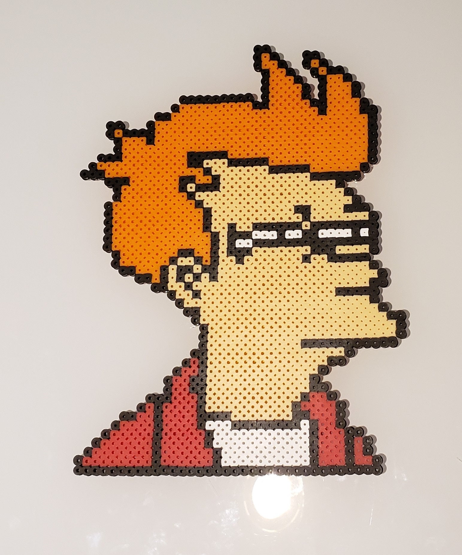 Fry Squinting Futurama - Pixel Art - Made From Perler Beads - Etsy