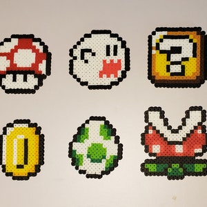 Mario Icons - SNES 16bit - Pixel Art - Made From Perler Beads - Etsy