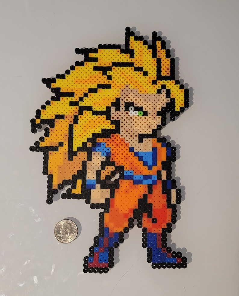 Goku Super Saiyan 3 - DBZ - Pixel Art - Made From Perler Beads - Etsy
