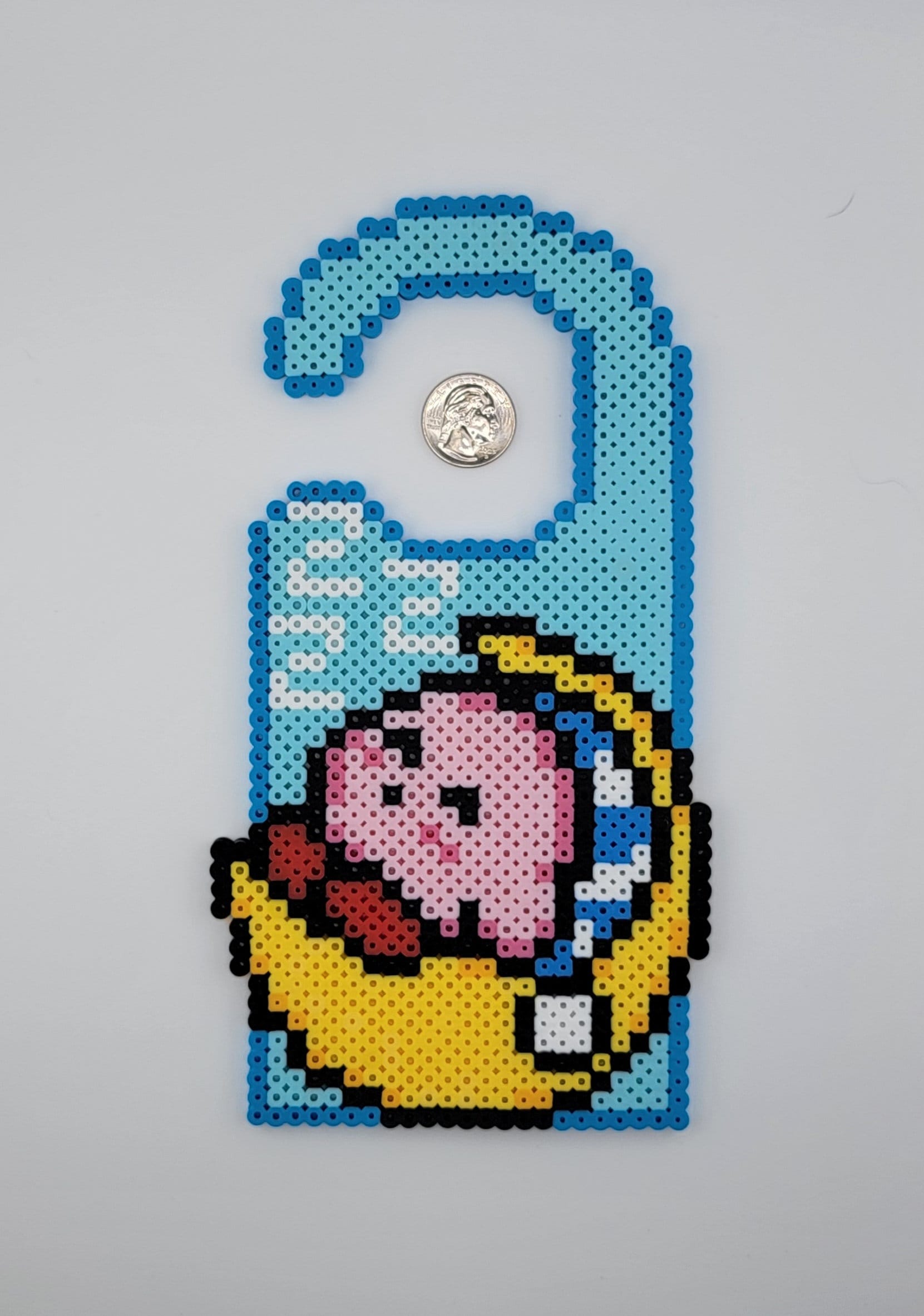 Sleeping Kirby Doorhanger - Pixel Art - Made From Perler Beads - Etsy