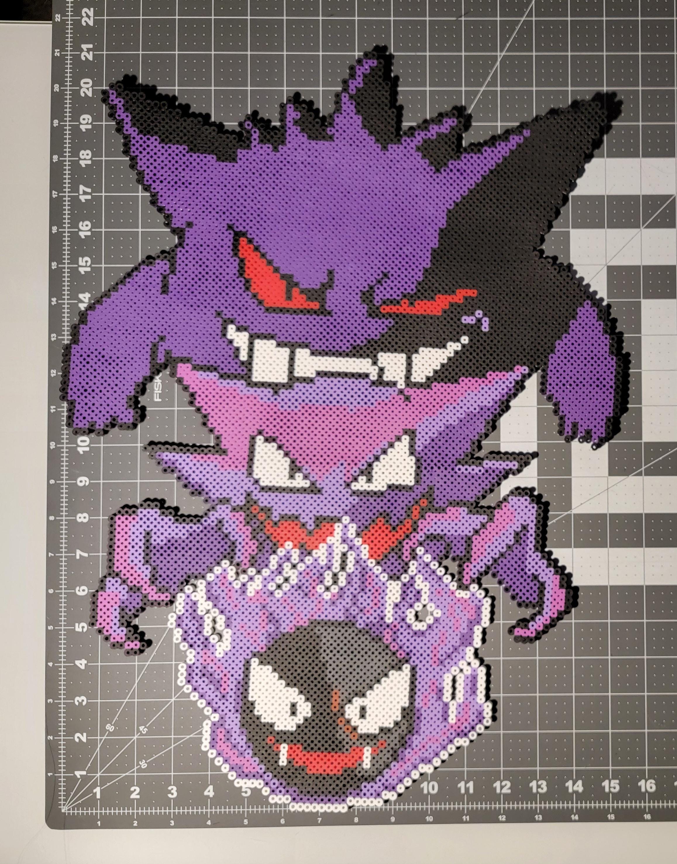 Gengar, Haunter and Gastly - Pixel Art - Made From Perler Beads - Etsy