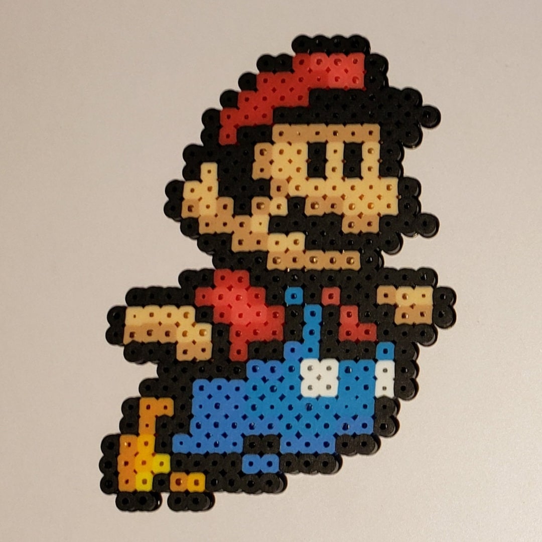 Mario - Flying - SNES 16bit - Pixel Art - Made From Perler Beads - Etsy