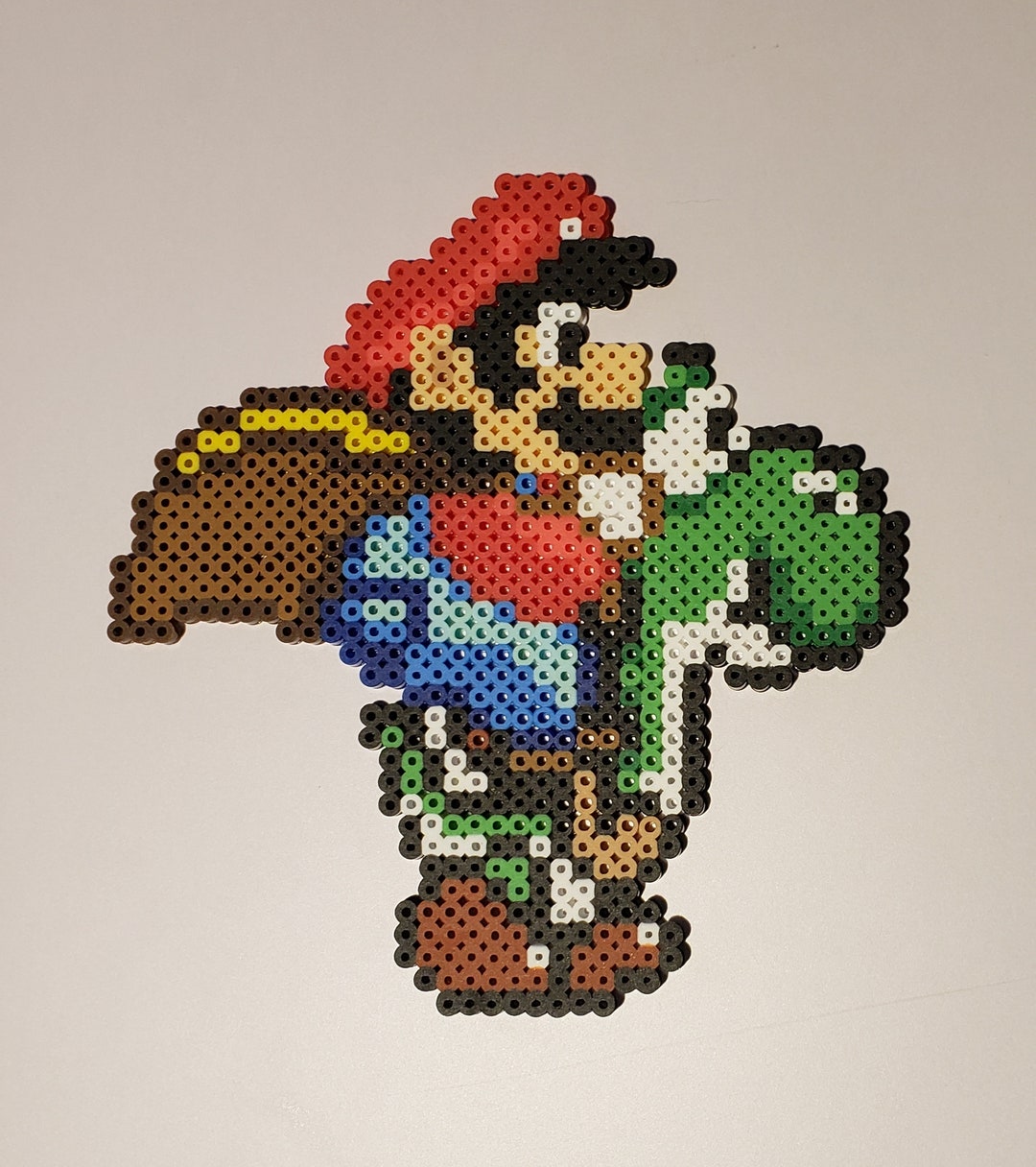 Mario on Yoshi SNES 16bit Pixel Art Made From Perler Beads - Etsy
