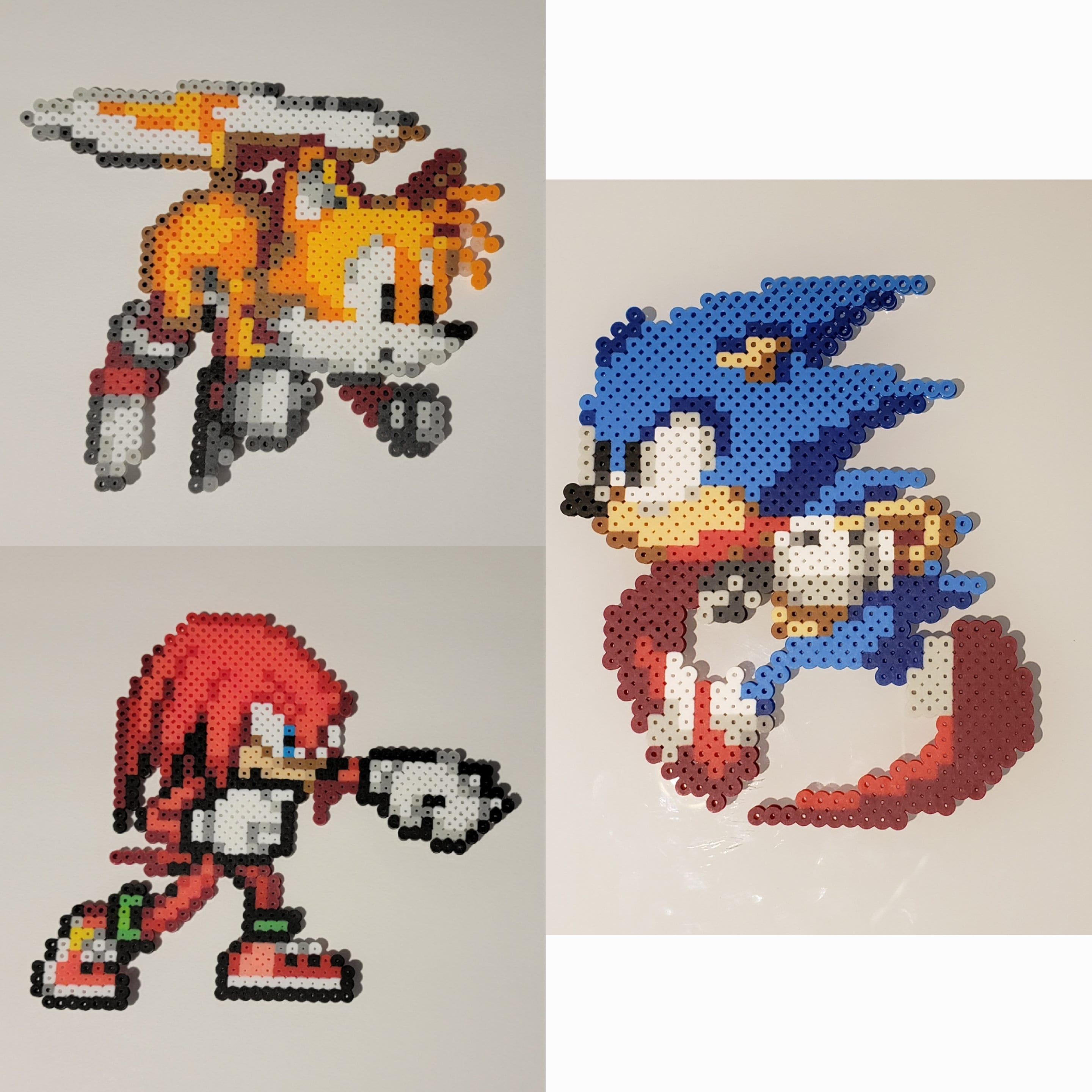 Sonic - Tails - Knuckles - Pixel Art - Made From Perler Beads - Etsy