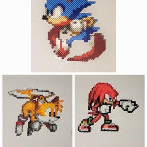 Sonic - Tails - Knuckles - Pixel Art - Made From Perler Beads - Etsy