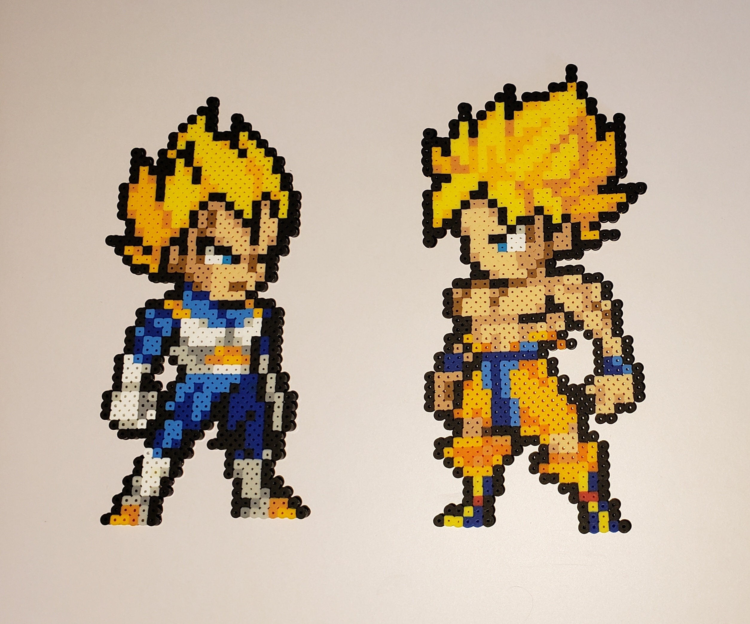 SSJ Goku & SSJ Vegeta - Pixel Art - Made From Perler Beads - Etsy