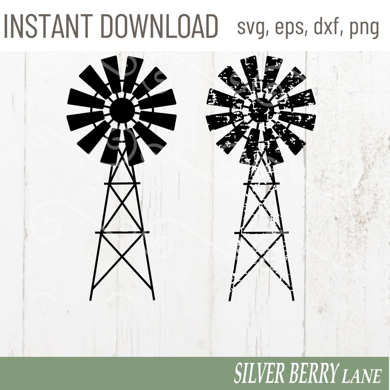 Windmill and Grunge Windmill Svg-windmill SVG- Farmhouse Svg-farm Svg ...