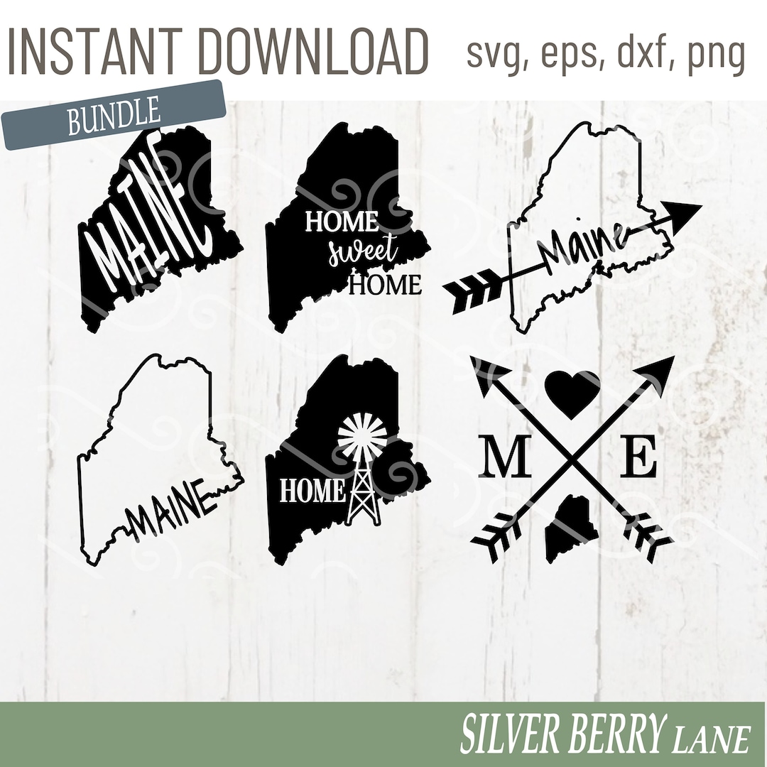 Maine Svg-maine State Svg-maine Bundle-maine Shirt-me Svg-states Svg ...