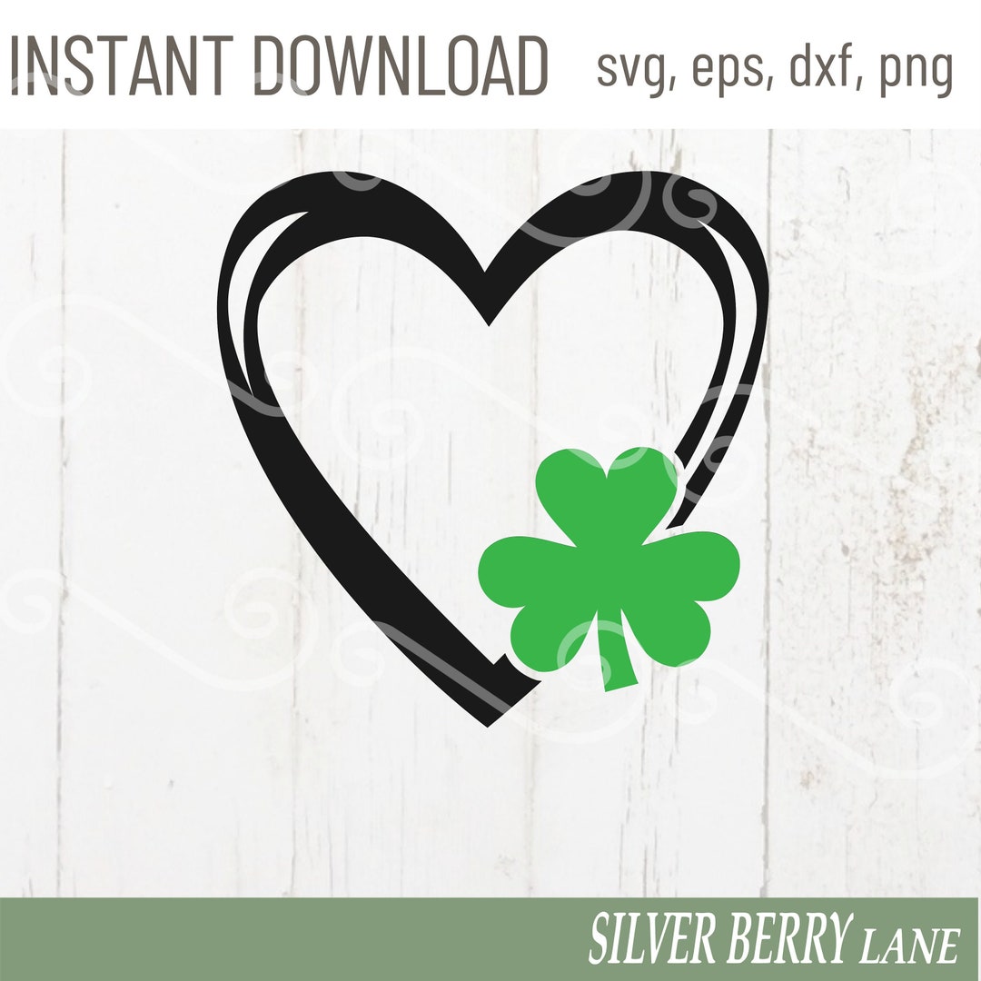 Shamrock Heart Svg-shamrock Love Svg-st Patricks Day Svg-march Cut File ...