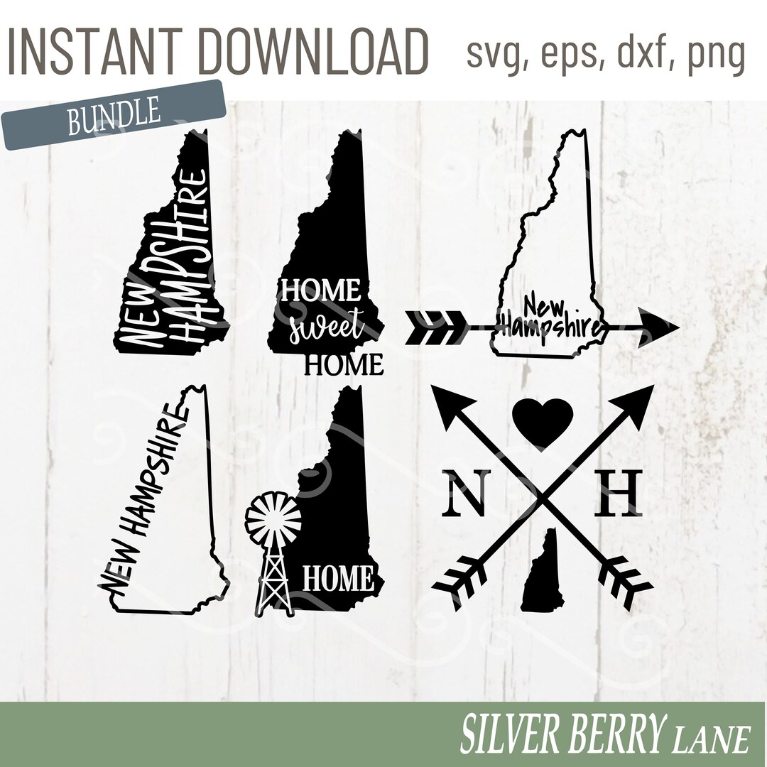 New Hampshire Svg-new Hampshire State Svg-new Hampshire Bundle-new ...