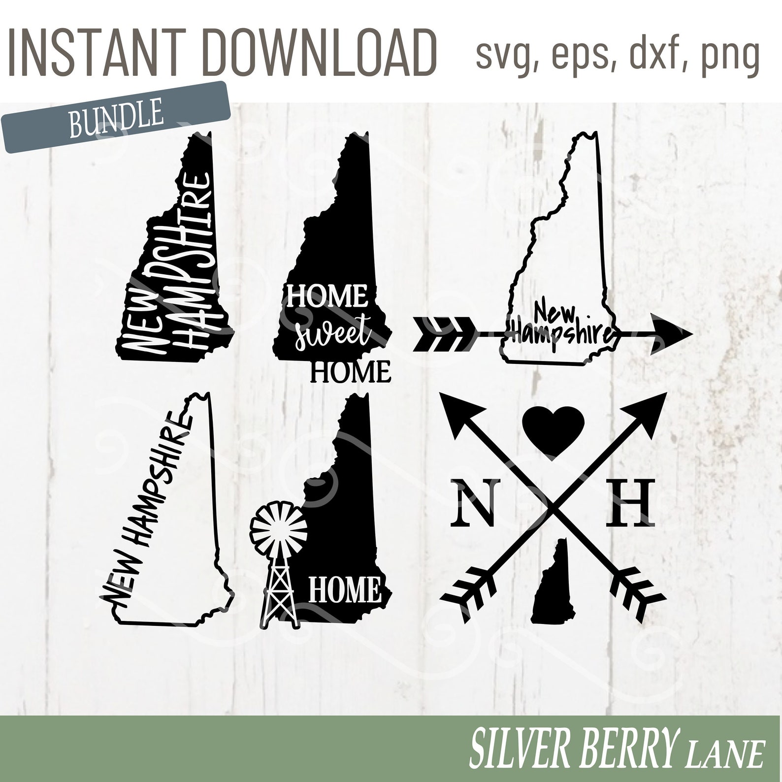 New Hampshire Svg-new Hampshire State Svg-new Hampshire Bundle-new ...